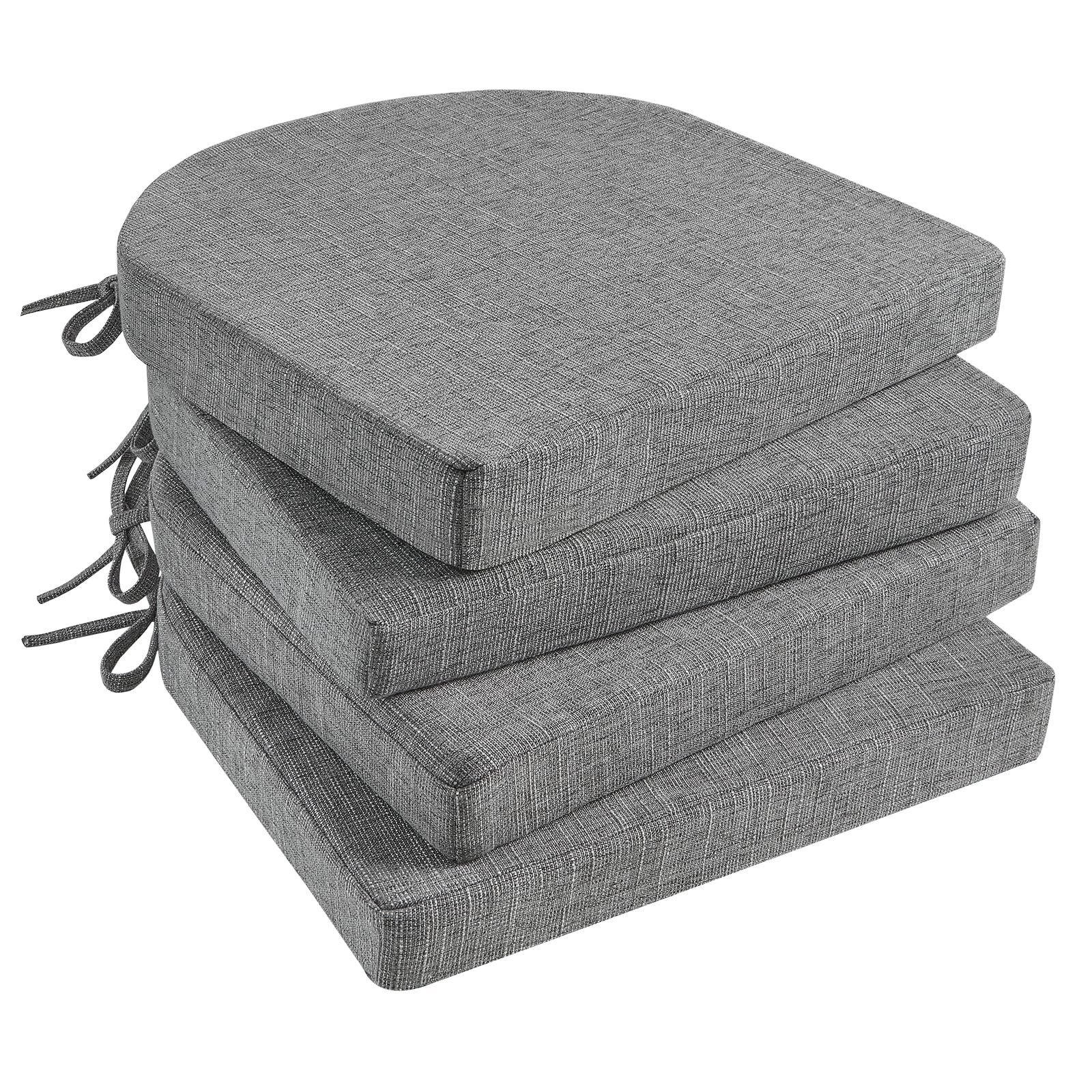 Basic Beyond Chair Cushions for Dining Chairs 4 Pack, Memory Foam Chair ...