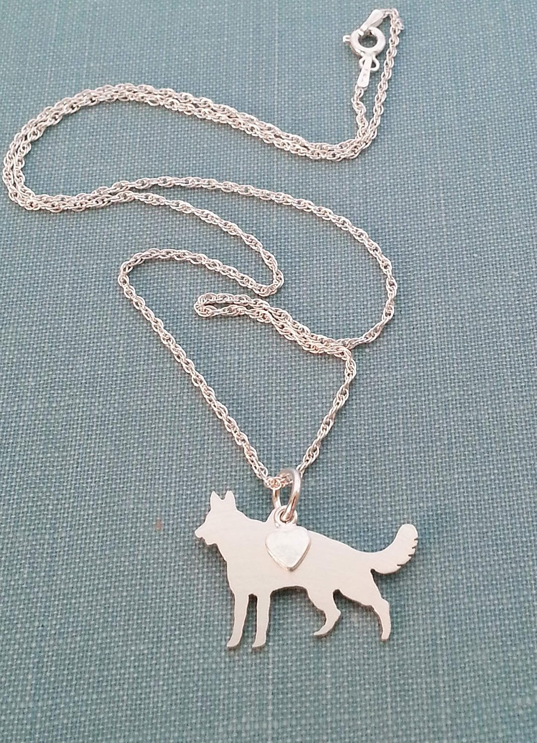 Amazon.com: .925 Sterling Silver German Shepherd Dog Necklace: Handmade