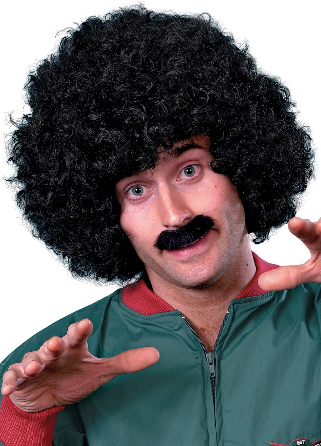 Scouser Set with Black Wig And Tash (Wig): Amazon.co.uk: Clothing