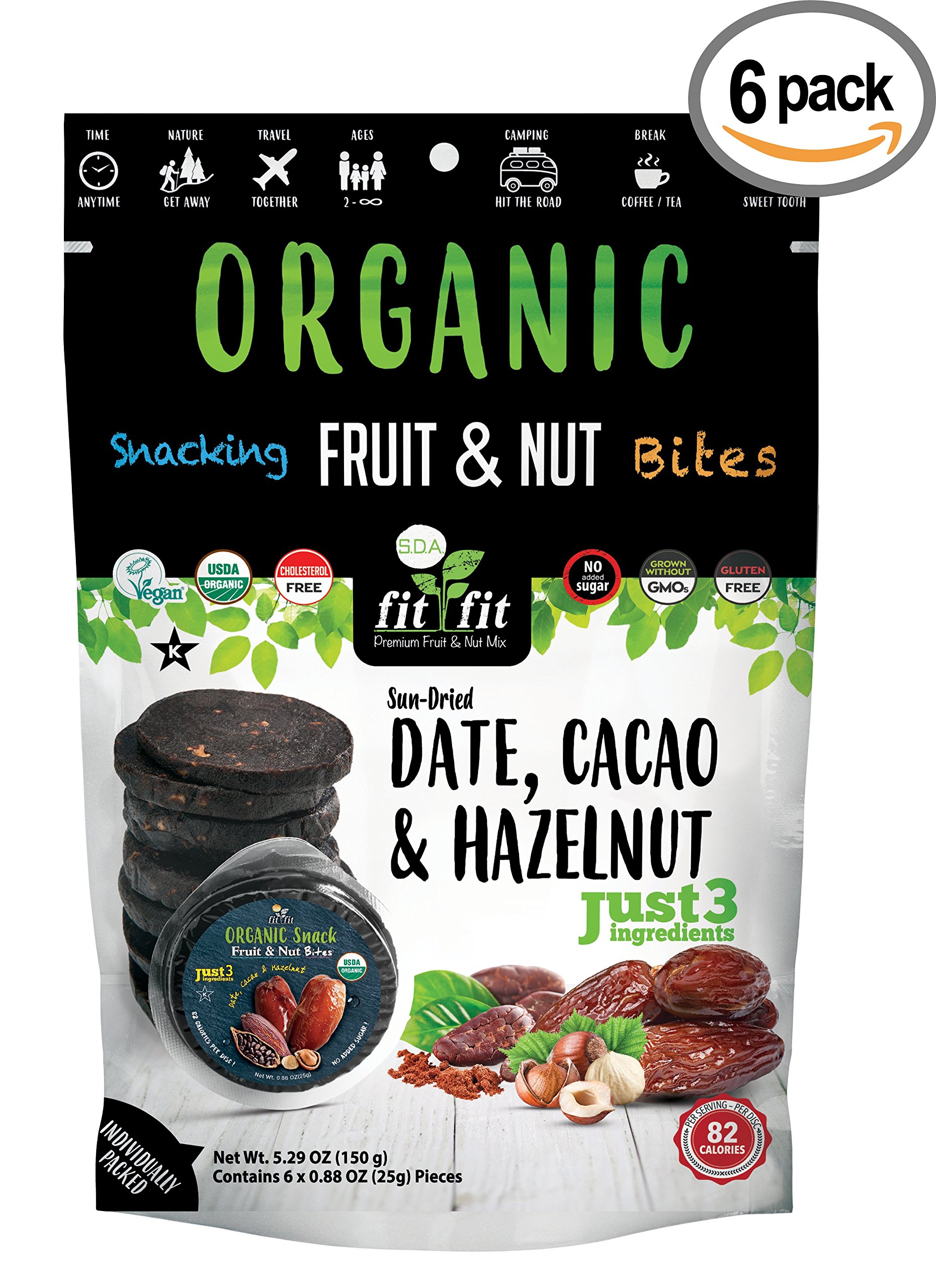 FitFit Fig & Walnut Organic Fruit & Nut Bites - JUST 2 Ingredients - 6 ...