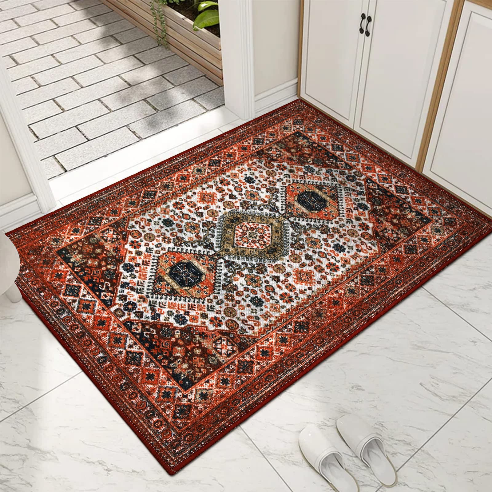 Collive Indoor Door Mat Retro Floor Mat, Non Slip Washable Doormat ...