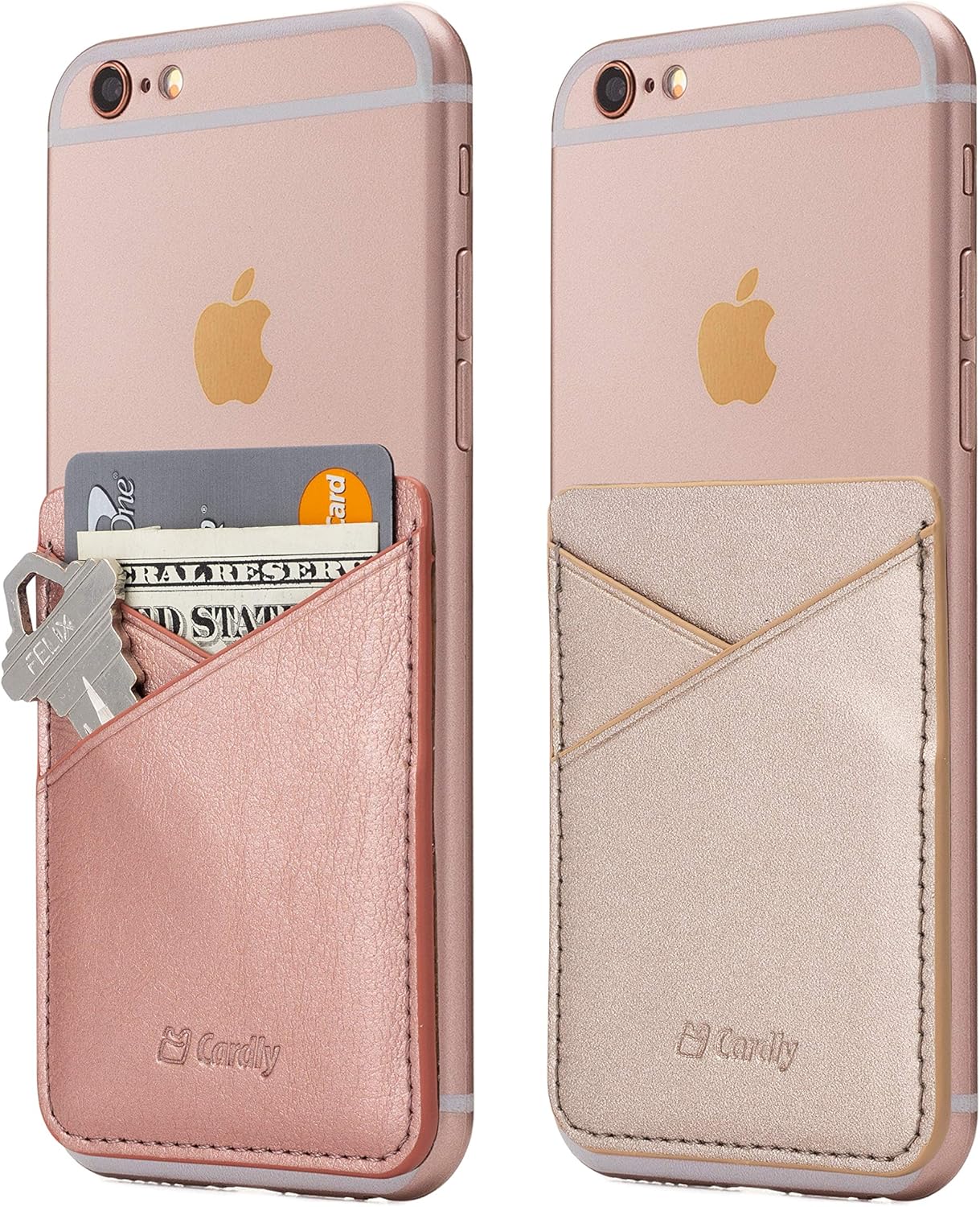 Amazon.com: (Two) Cell Phone Stick On Wallet Card Holder Phone Pocket ...