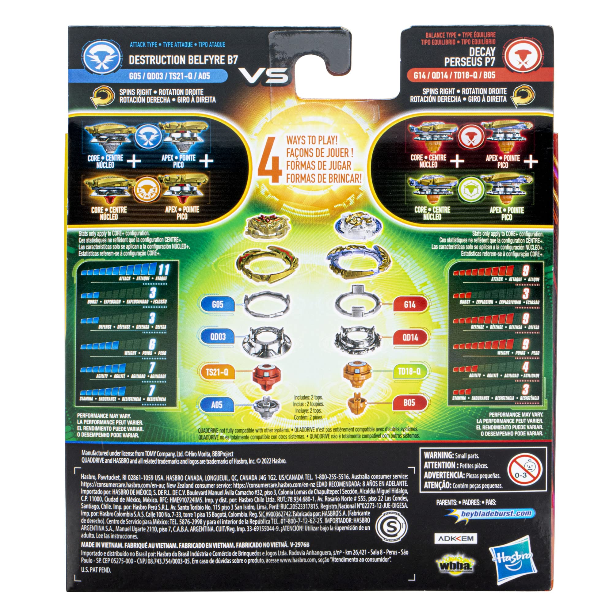Mua Beyblade Burst QuadDrive Destruction Belfyre B7 and Decay Perseus ...