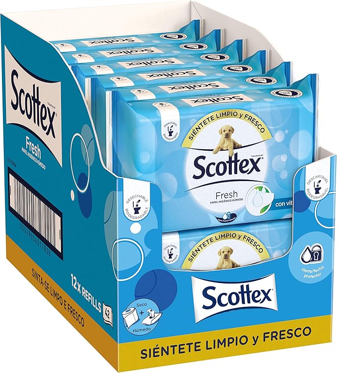 Scottex Fresh Wet Toilet Paper 12 Packs Of 40 Total 480 Units scottex-fresh-wet-toilet-paper-12-packs-of-40-total-480-units