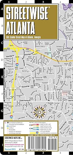 Streetwise Atlanta Map - Laminated City Center Street Map of Atlanta ...