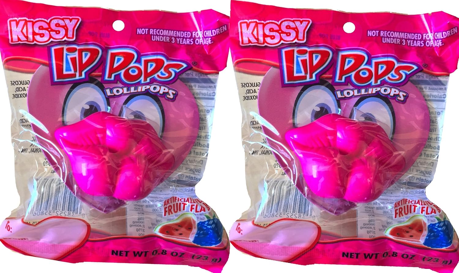 Amazon.com : Valentines Kissy Lip Pops Lollipops Pack of 2 : Grocery ...