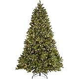 Amazon.com: National Tree Company Pre-Lit 'Feel Real' Artificial Full ...