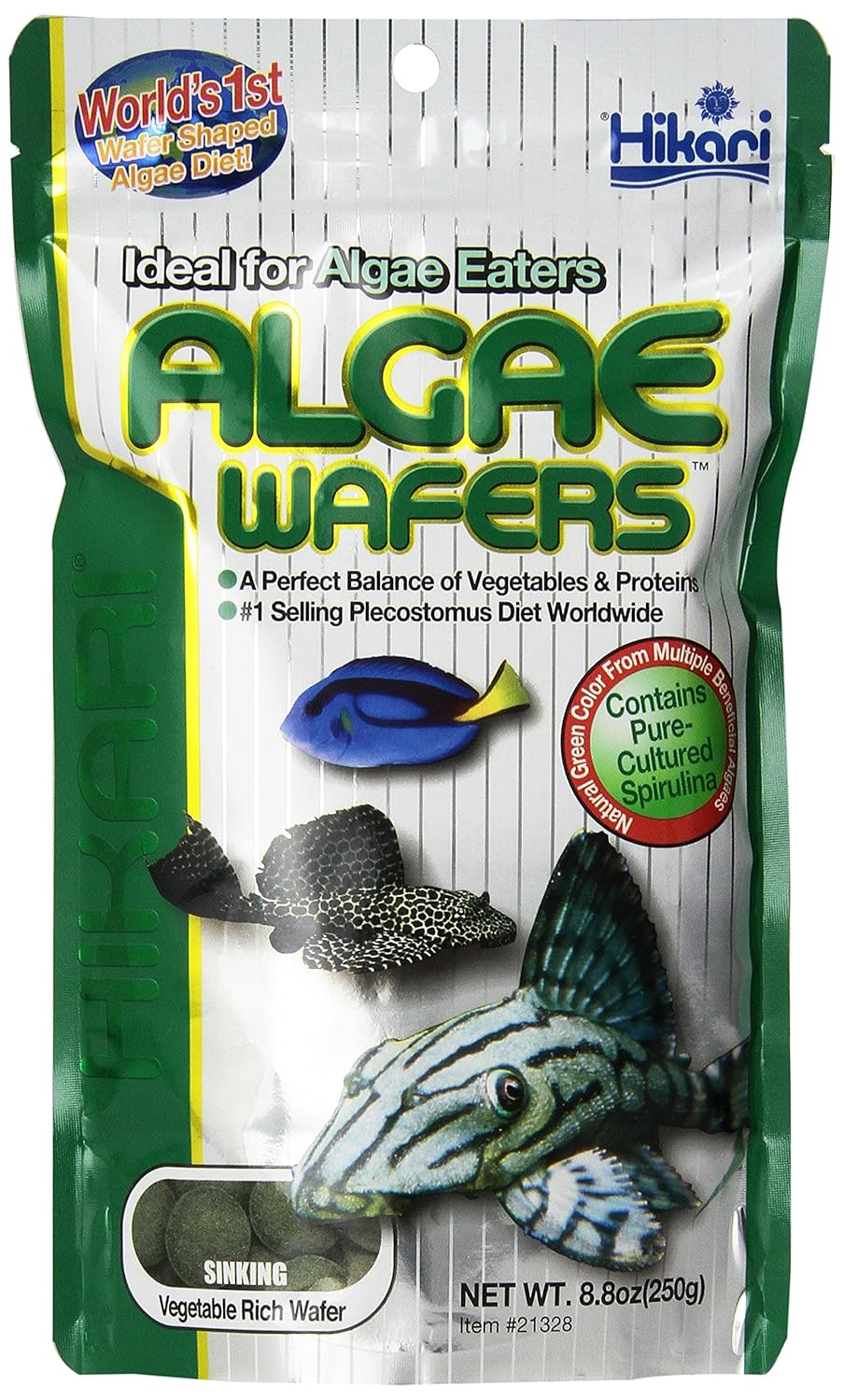 Hikari Tropical Algae Wafers for Bottom Feeding Herbivorous Fish Food ...