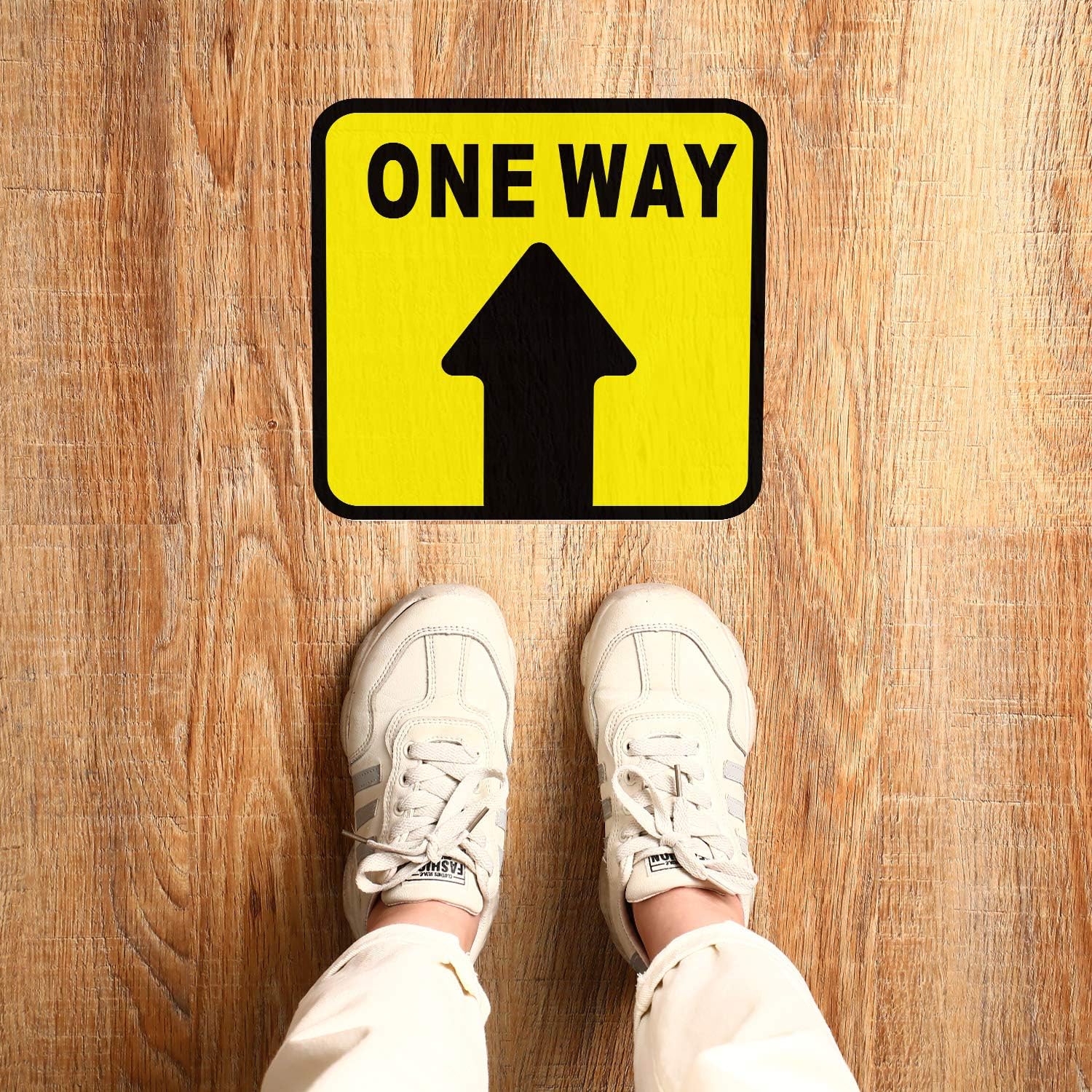 15 Pieces One Way Sticker Sign, Social Distance Directional Floor Decal ...