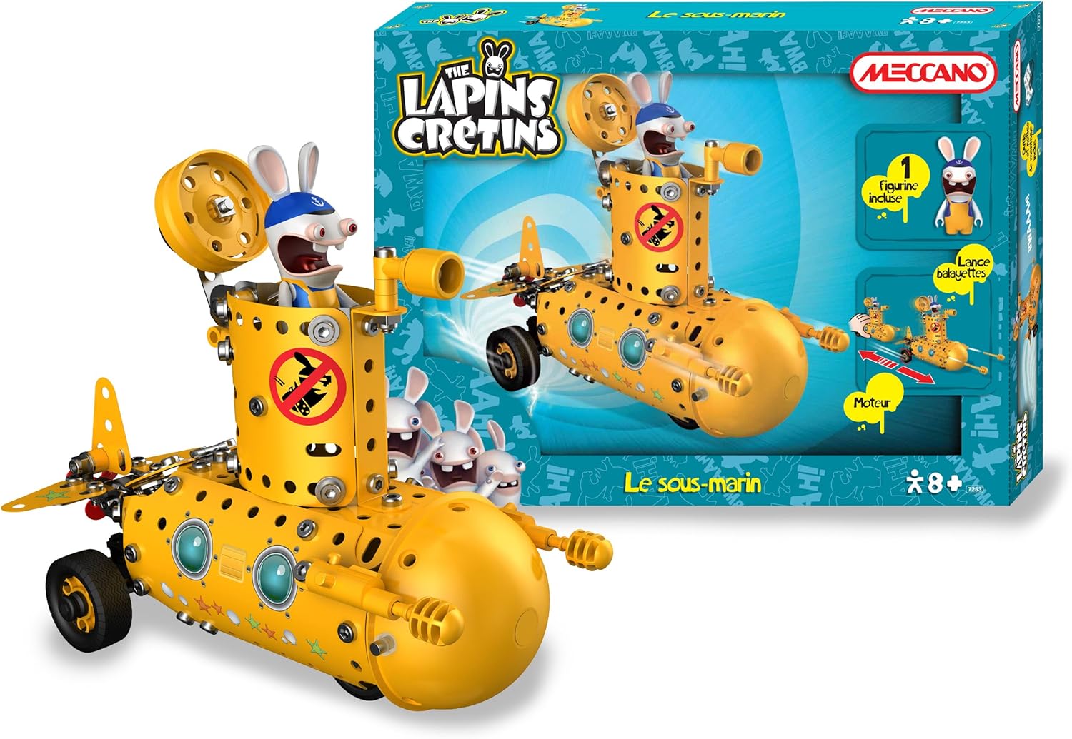 MECCANO Lapins Cretins ('Raving Rabbids') 897253 Toy Submarine Vehicle ...
