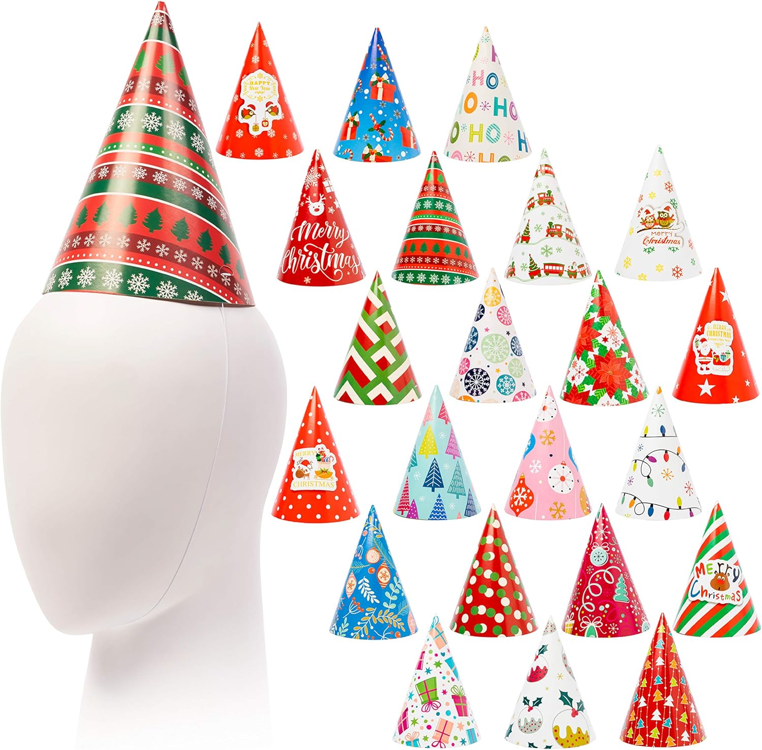 THE TWIDDLERS – 24 Christmas Party Hats for Kids & Adults – Assorted ...