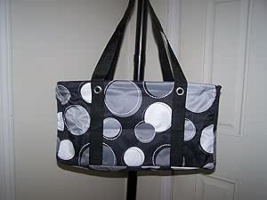 Amazon.com | Thirty-one Medium Utility Tote Black Happy DOT | Travel Totes