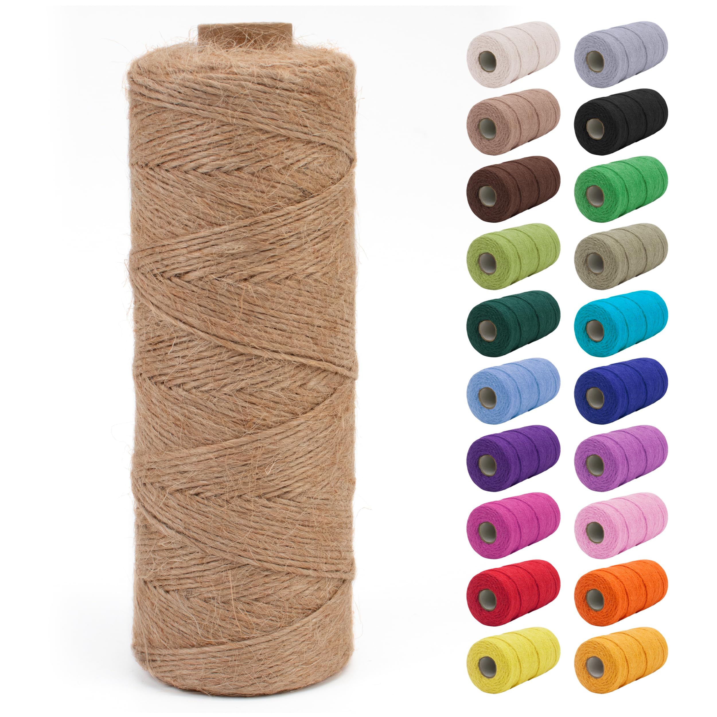 JeogYong 1mm Jute Twine String 656 Feet Natural Thick Garden Twine for ...