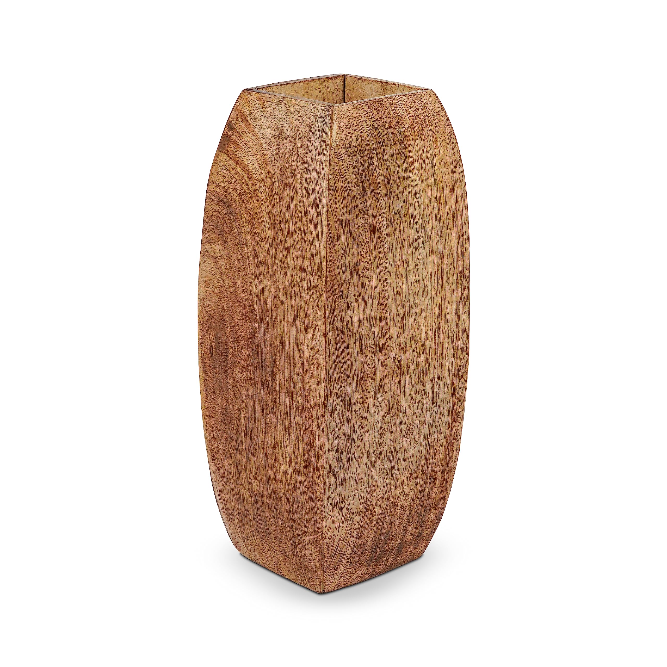 Mela Artisans Large Wood Vase - Manas Style with Medium Burnt Finish ...