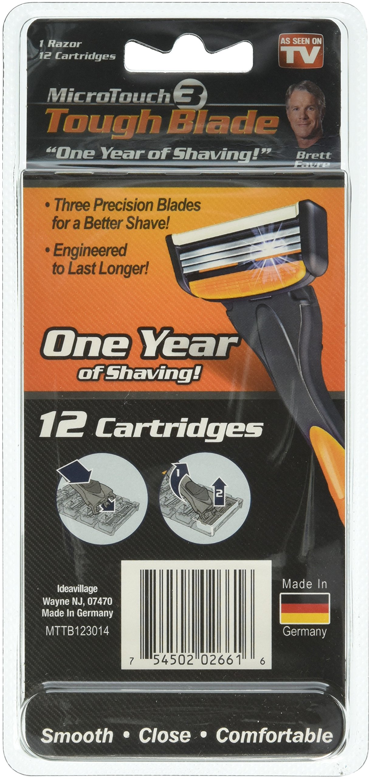 Galleon - Micro Touch Triple-Blade Razor With 12 Refill Cartridges, 1 Set