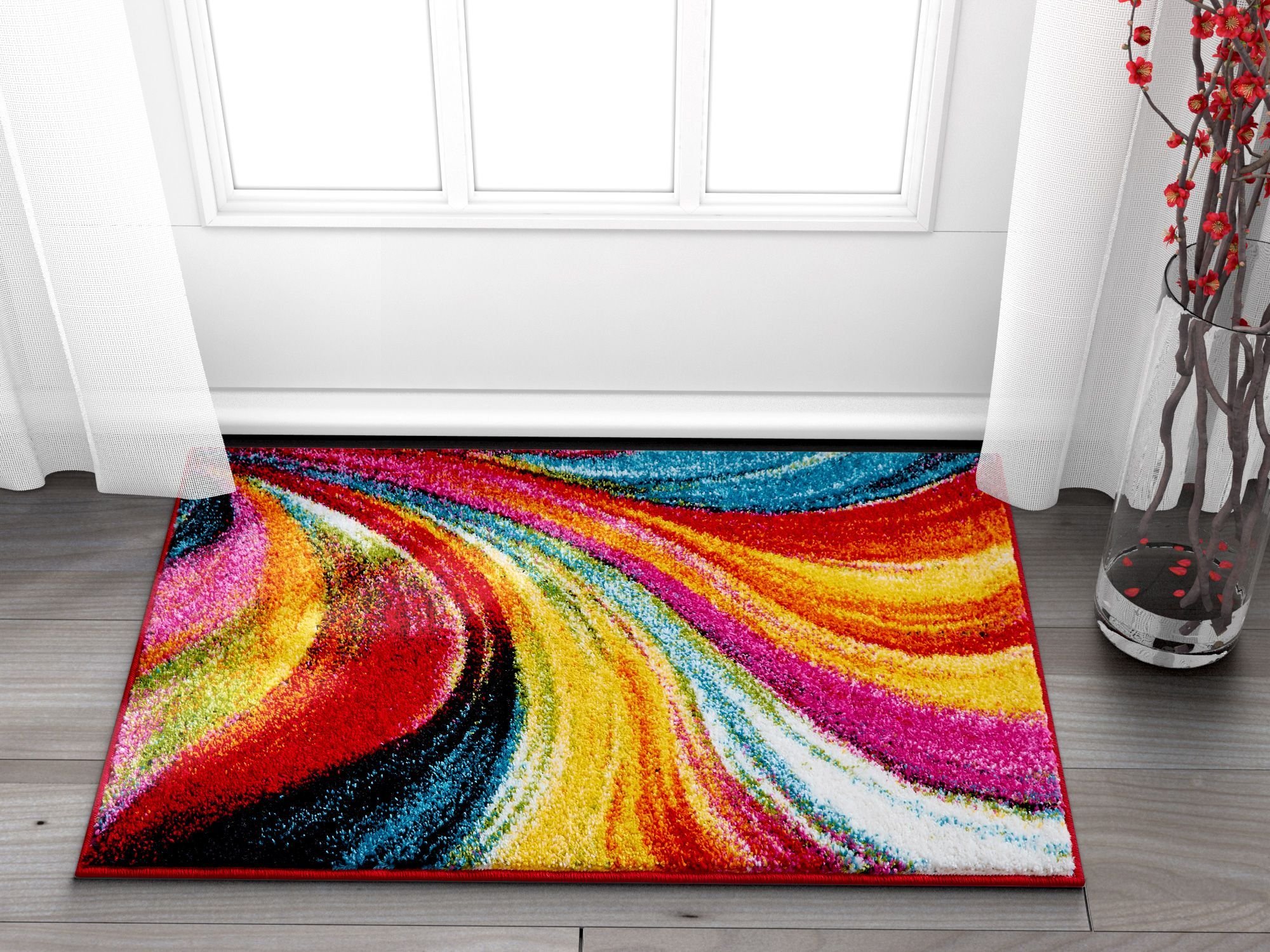 Well Woven Aurora Multi Color Geometric Brush Stroke Area Rug 2x3 (2' x ...
