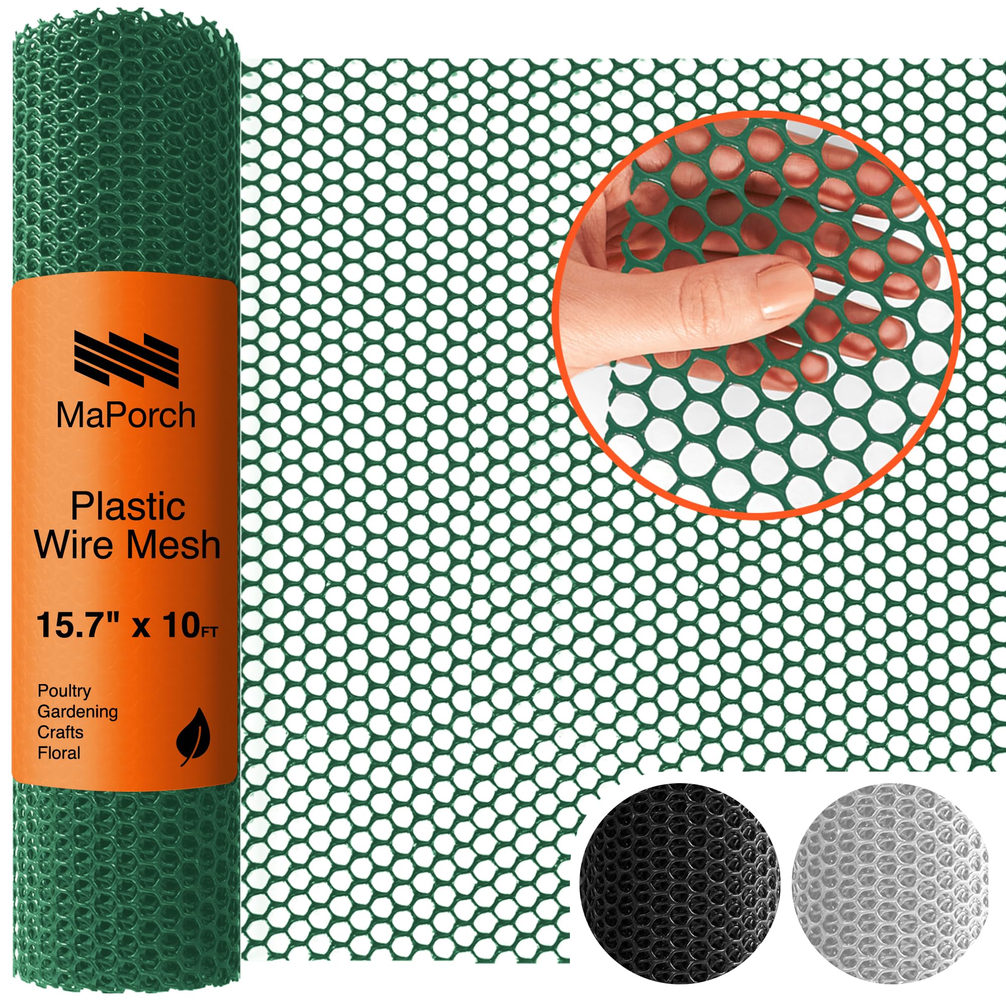 MaPorch Plastic Wire Mesh Fence - Hunter Green, 15.71" x 10 ft ...