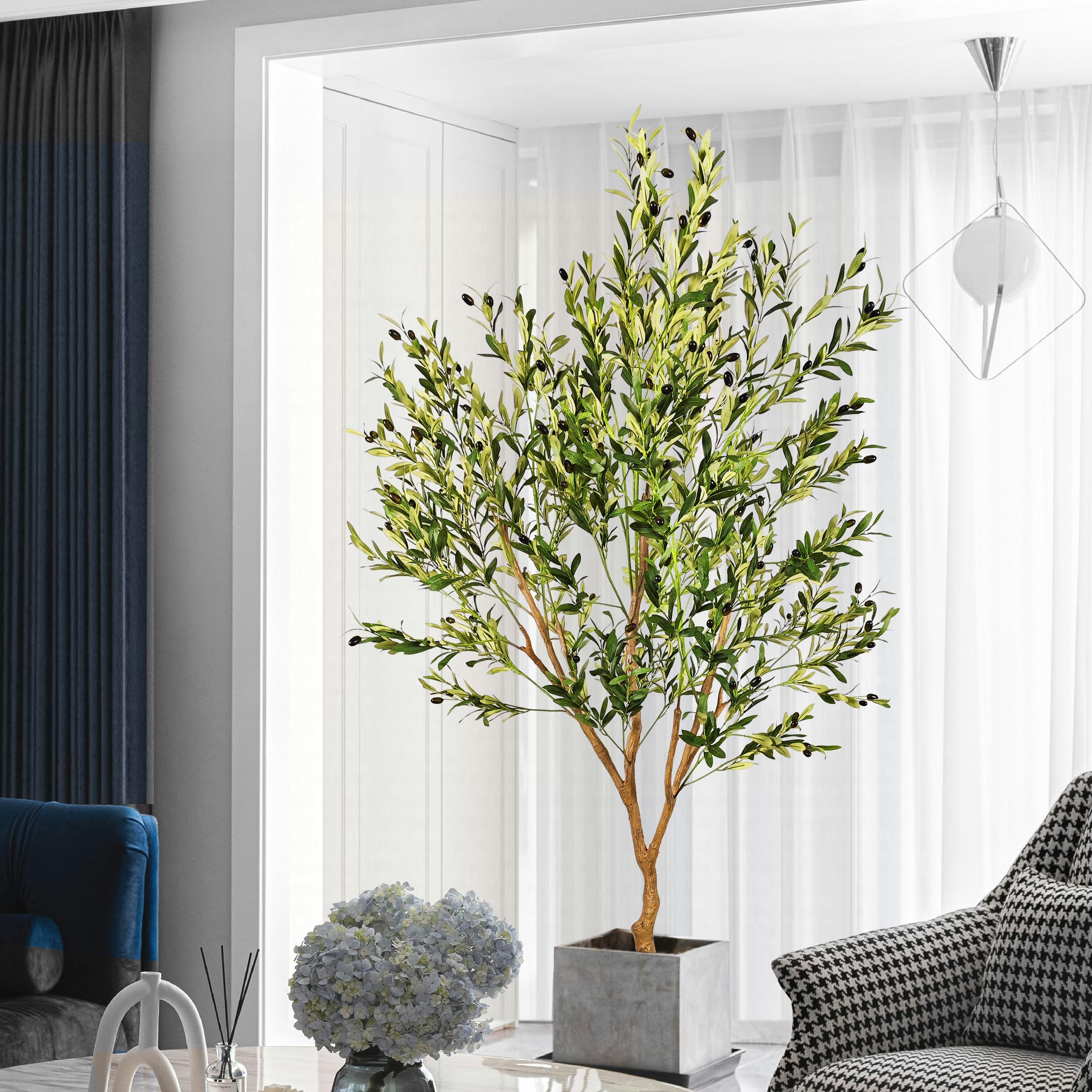 Zsenent Faux Olive Tree Fake Olive Tree Olive Trees Artificial Indoor 7 ...