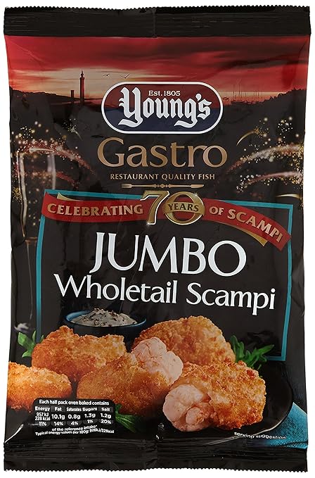Young's Gastro Jumbo Whole Scampi, 220g (Frozen): Amazon.co.uk: Grocery