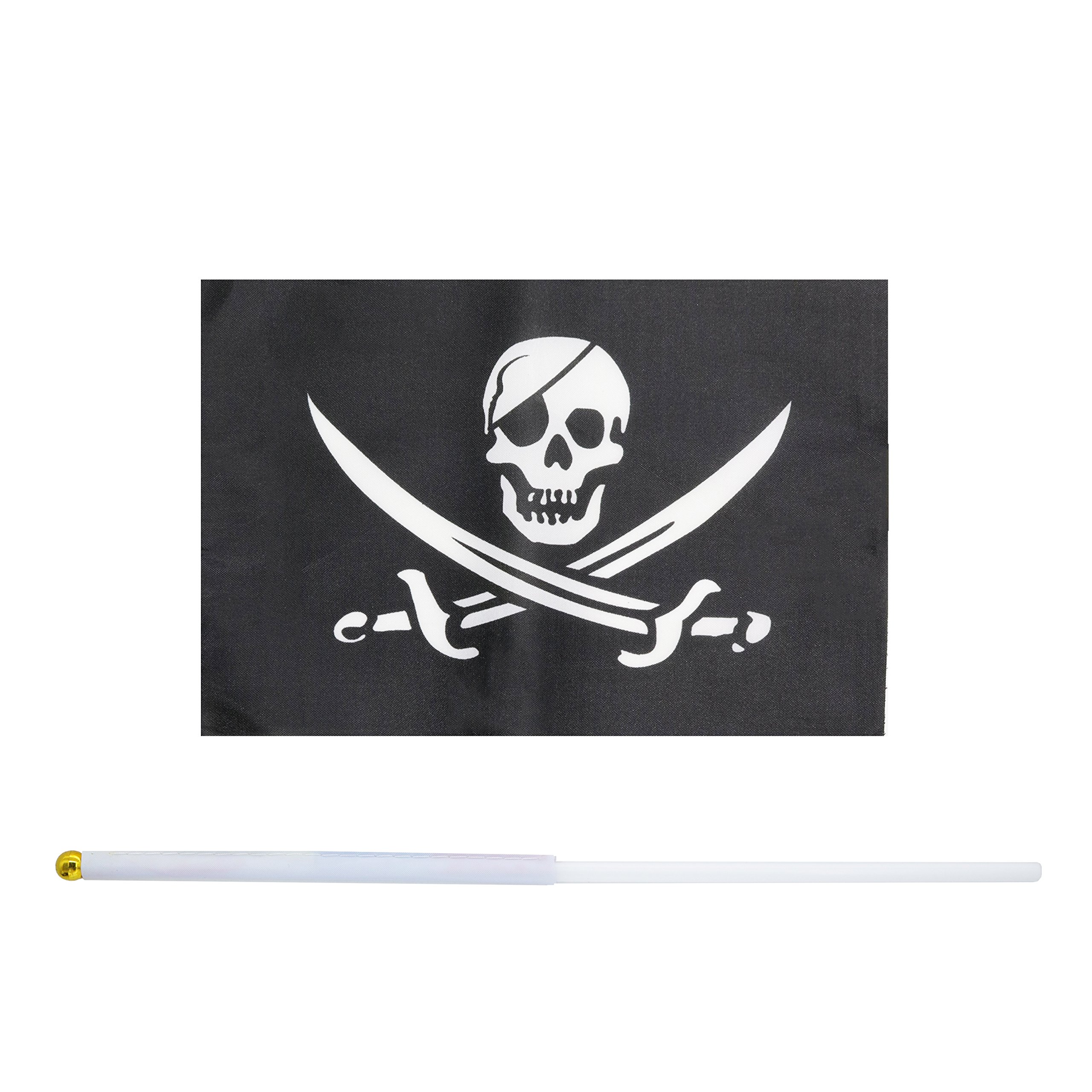 50 Pack Hand Held Pirate Flag,Stick Round Top Flags,Party Decorations ...