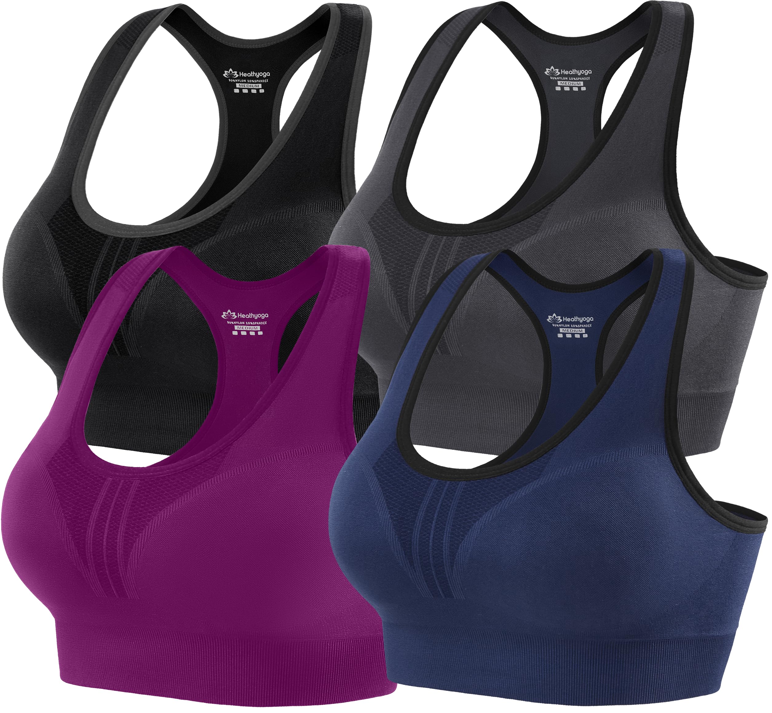 Heathyoga High Impact Sports Bras for Women High Support Padded Sports ...