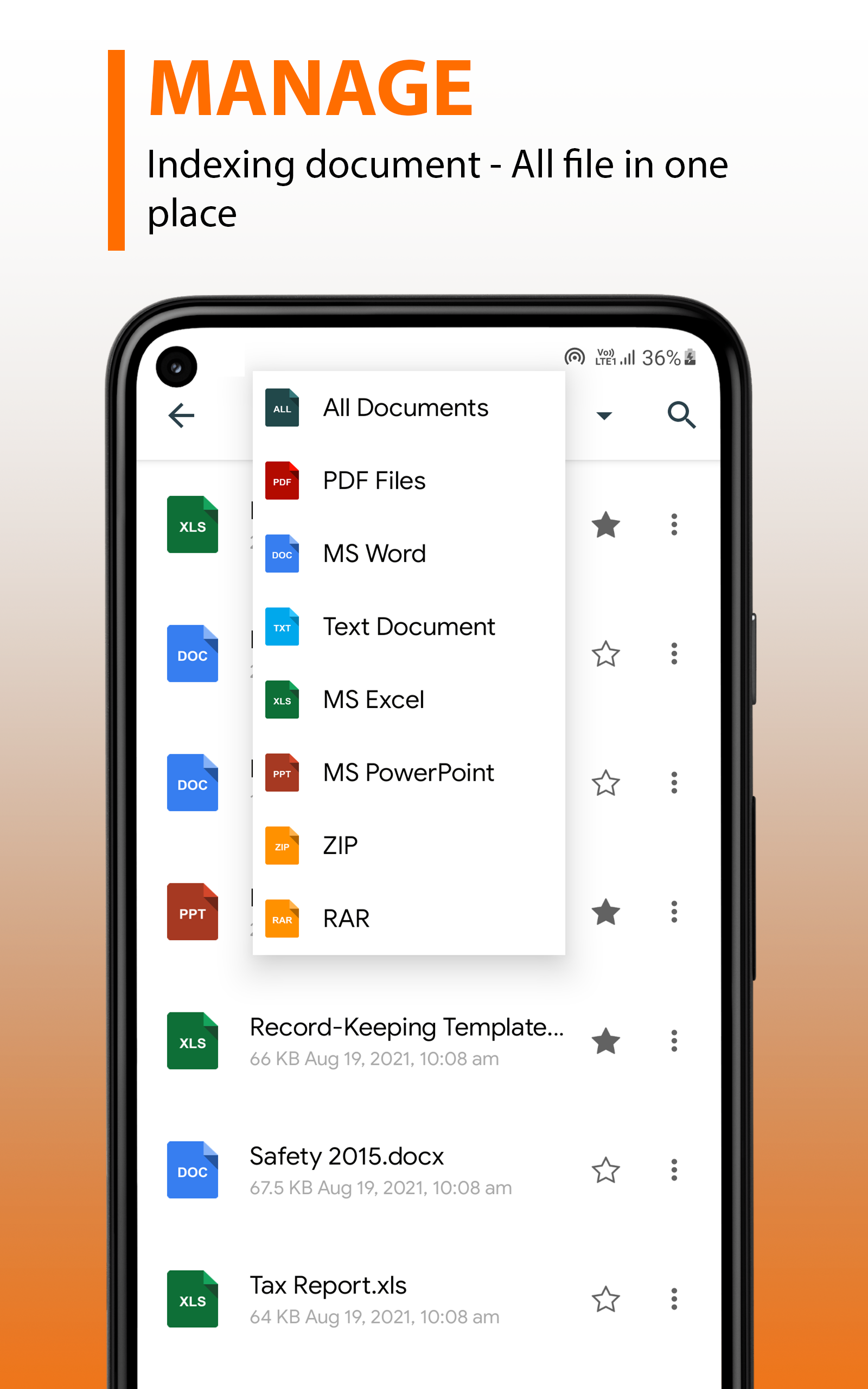 Document Manager - Word, Excel, PPT & PDF Reader:Amazon.it:Appstore for Android