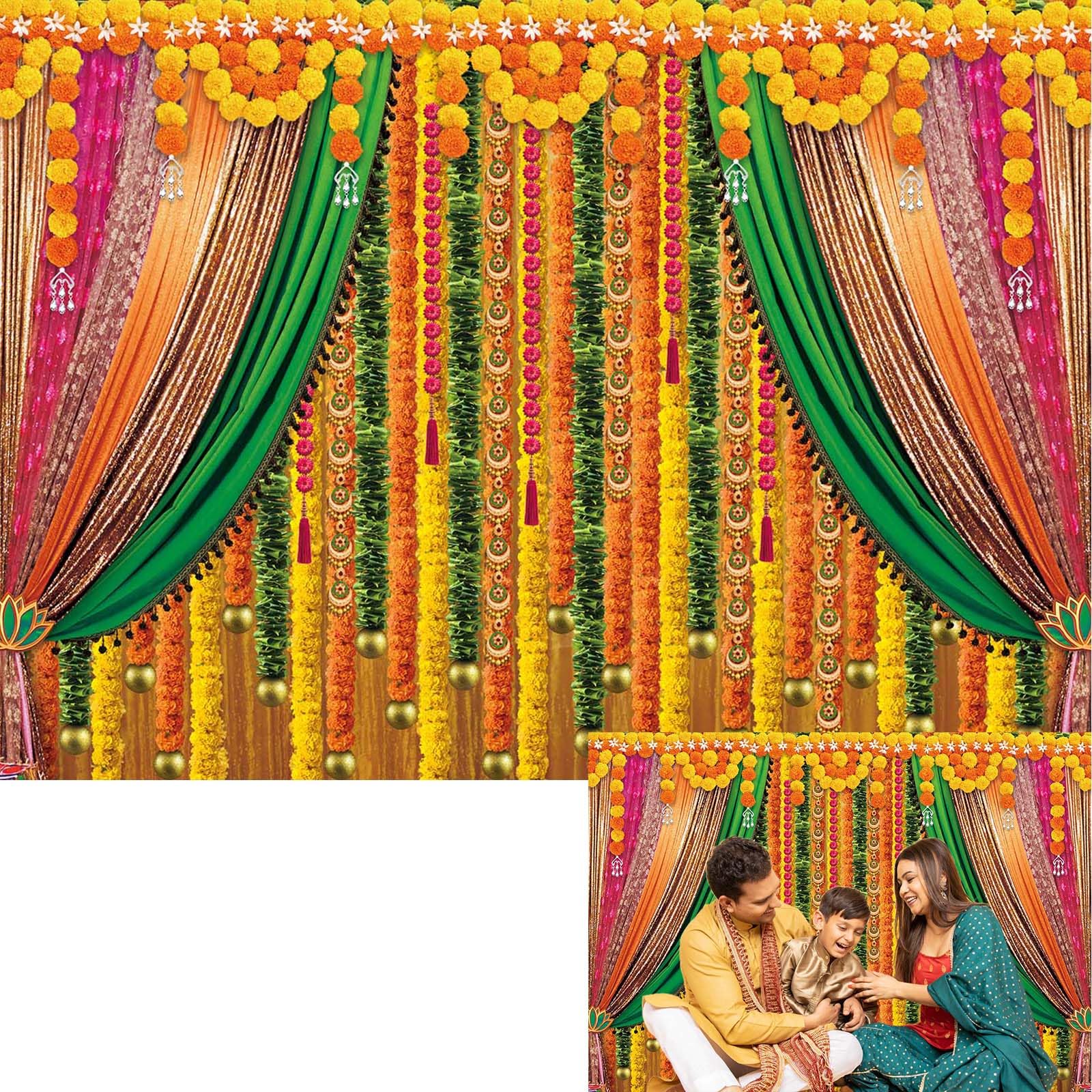 Indian Pooja Backdrop Banner Diwali Puja Ganpati Photography Background ...