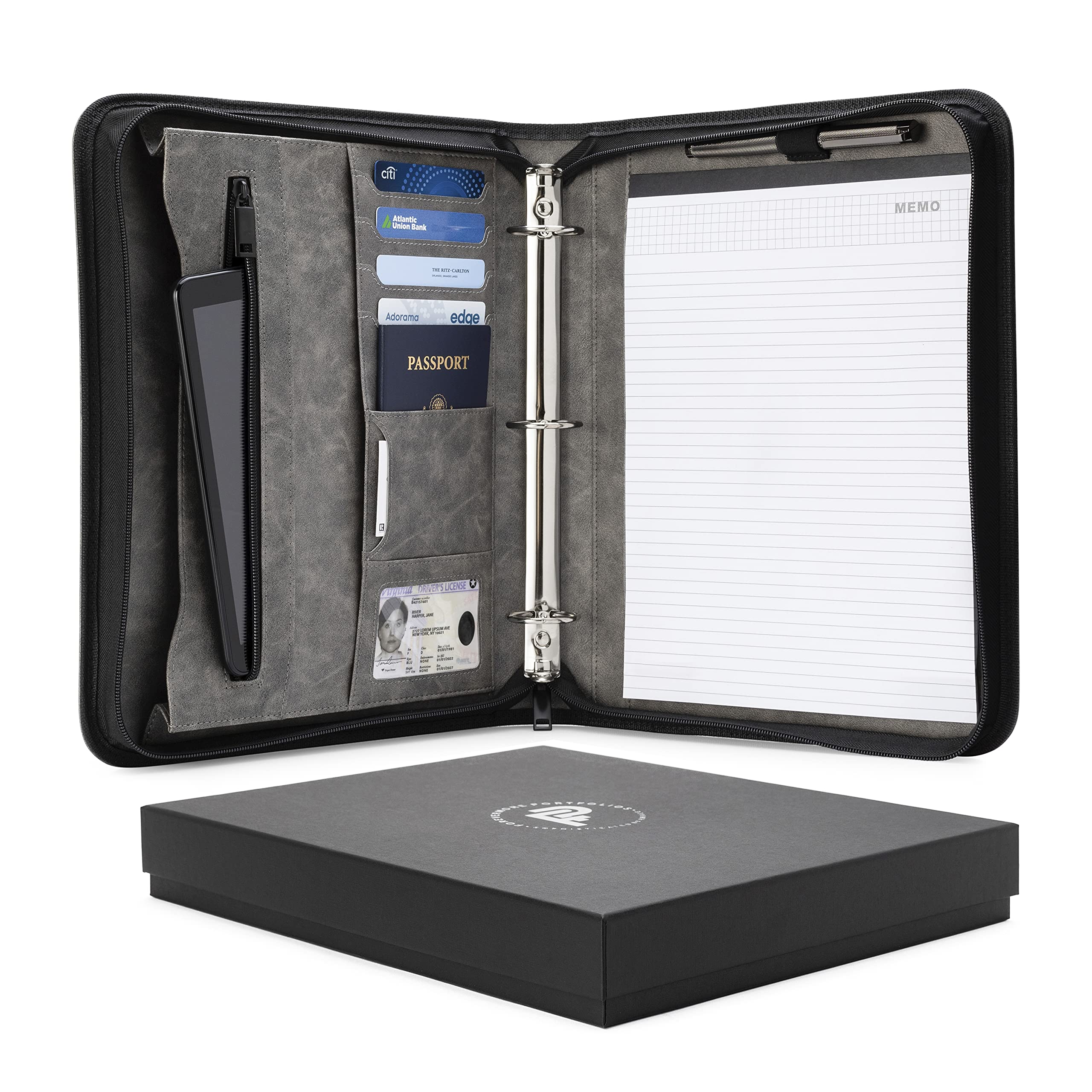 Forevermore Portfolios Portfolio Organizer - 1.5" 3 Ring Binder with ...