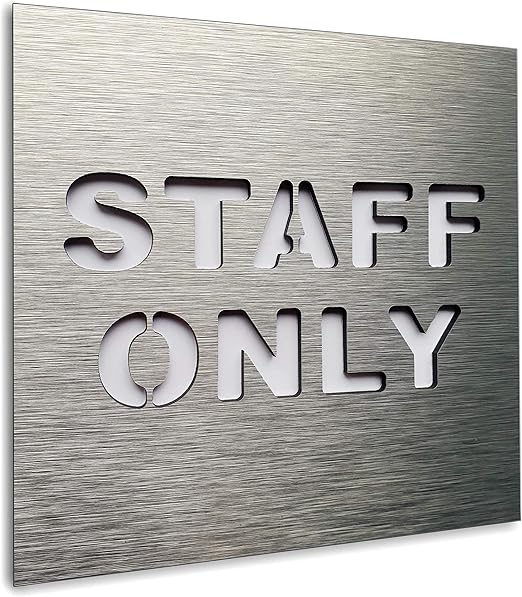 Staff only Sign - Plaque for Business - Office Door Sign - Employees ...