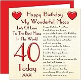 For A Special Niece On Your 40th Birthday Card: Amazon.co.uk: Office ...