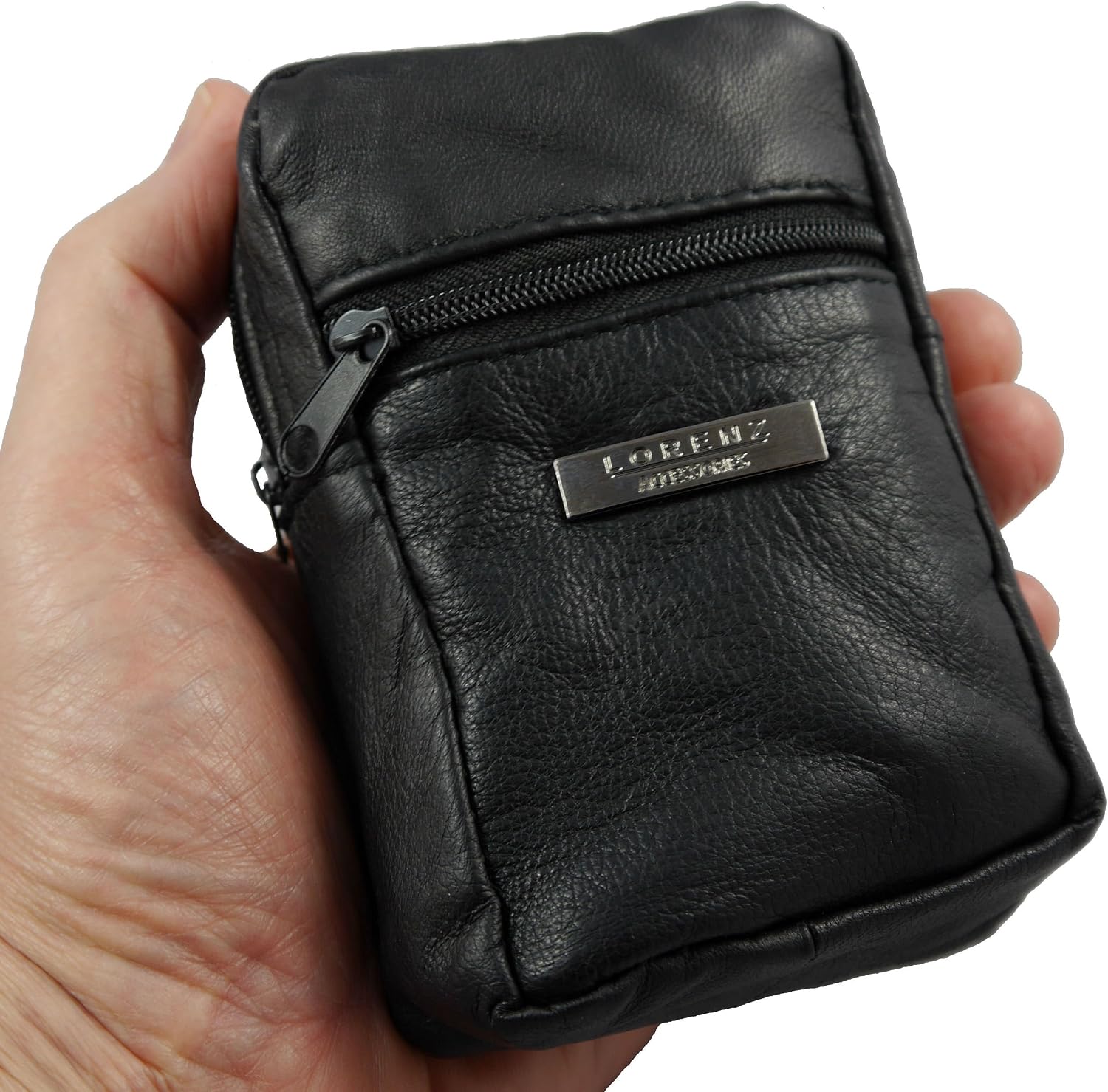 Cigarette/Lighter Purse Real Soft Leather 2 Compartments – Black – BigaMart