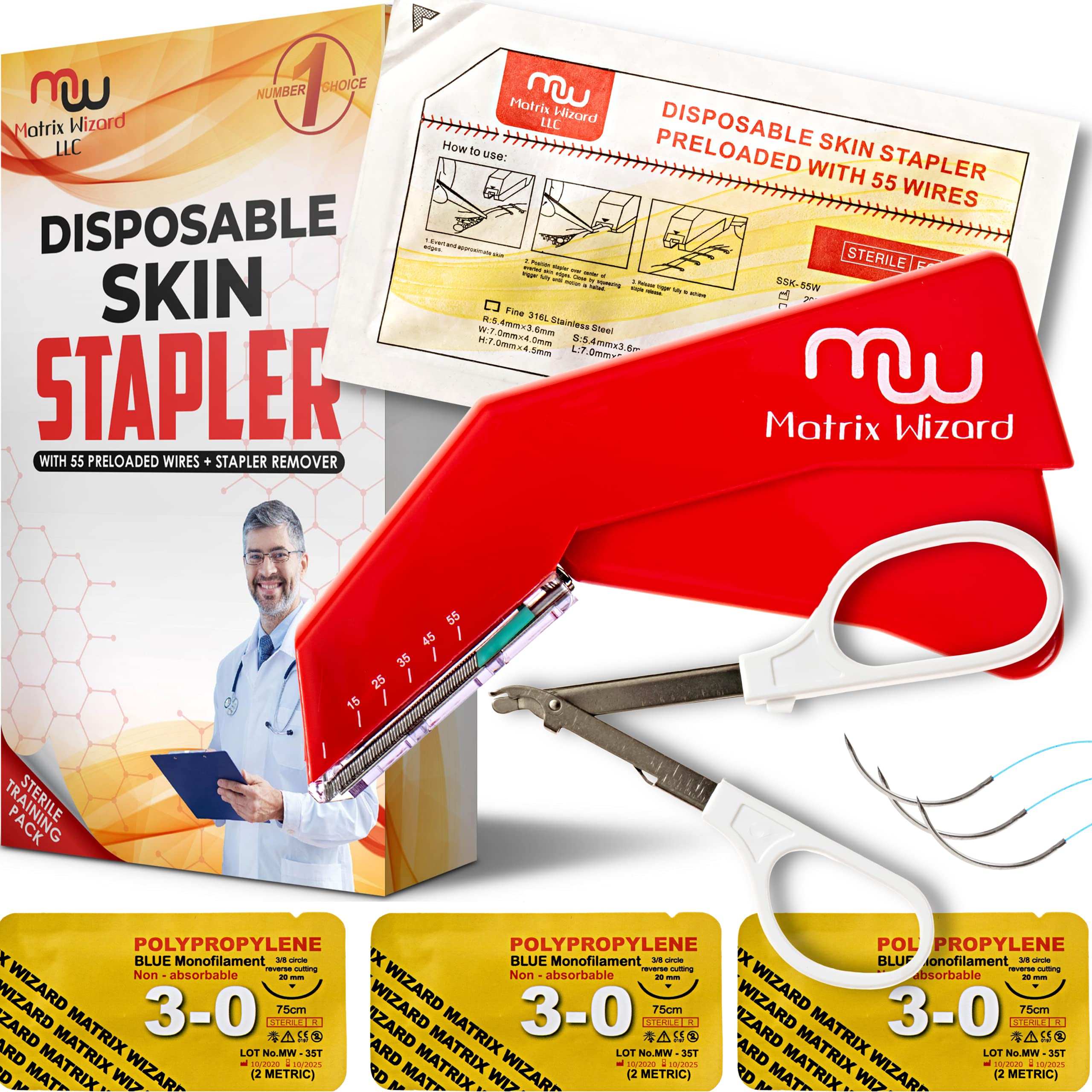 Mua Sterile Suture Thread with Needle Plus Disposable Preloaded 55 Wire ...