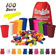 Amazon.com: Colorful Counting Bears with Matching Cups - 100 Bears ...