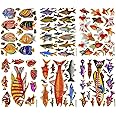 Amazon.com: Fish004 6 Sheets Small Fish Stickers Self-Adhesive Glitter ...
