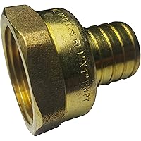 10 Pieces XFITTING 1" Pex x 1" Female NPT Threaded Adater, Brass Pex B Crimp Fitting, Brass, NSF ...