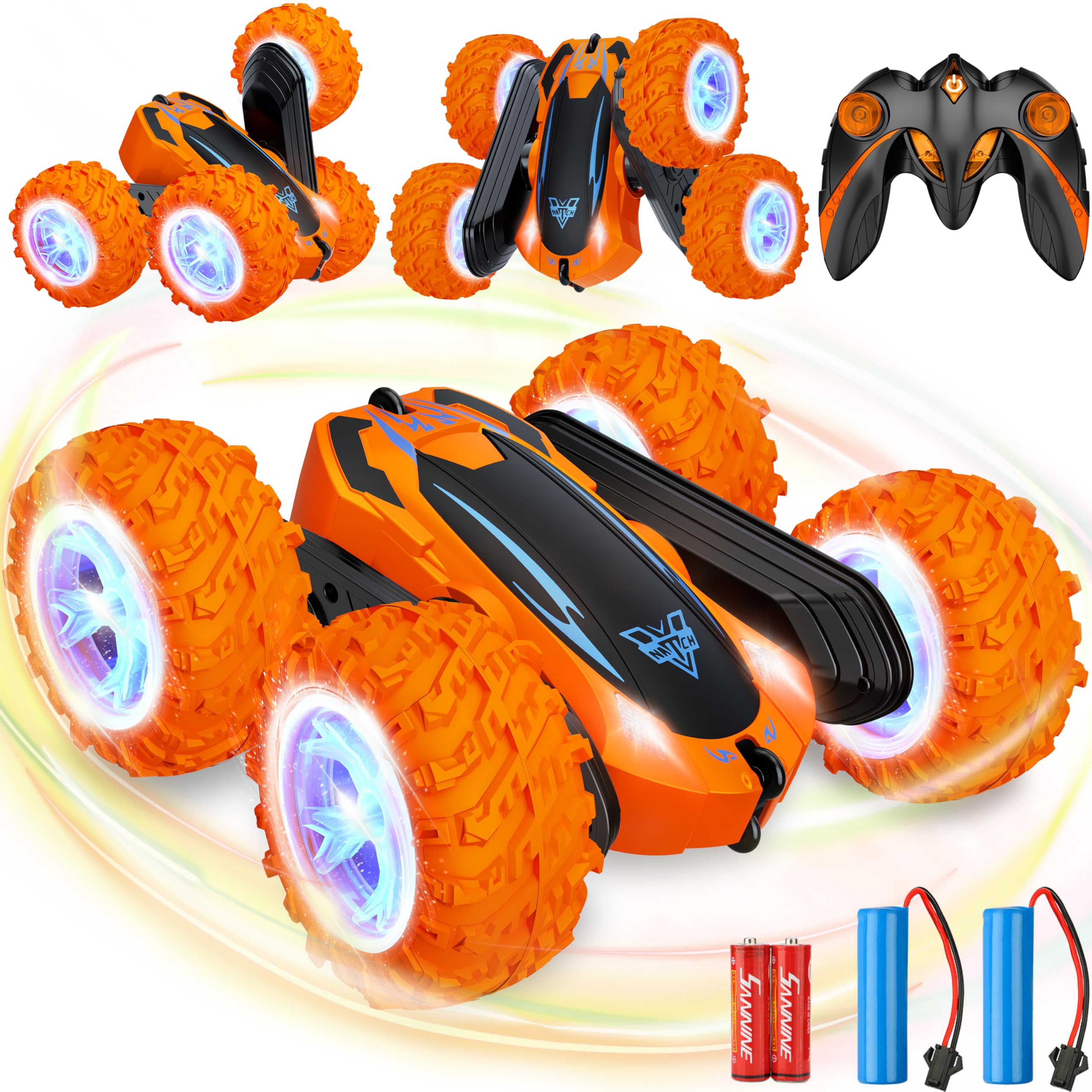 Remote Control Car, 2.4GHz Electric Race Stunt Car, Double Sided 360° Rolling Rotating Rotation ...