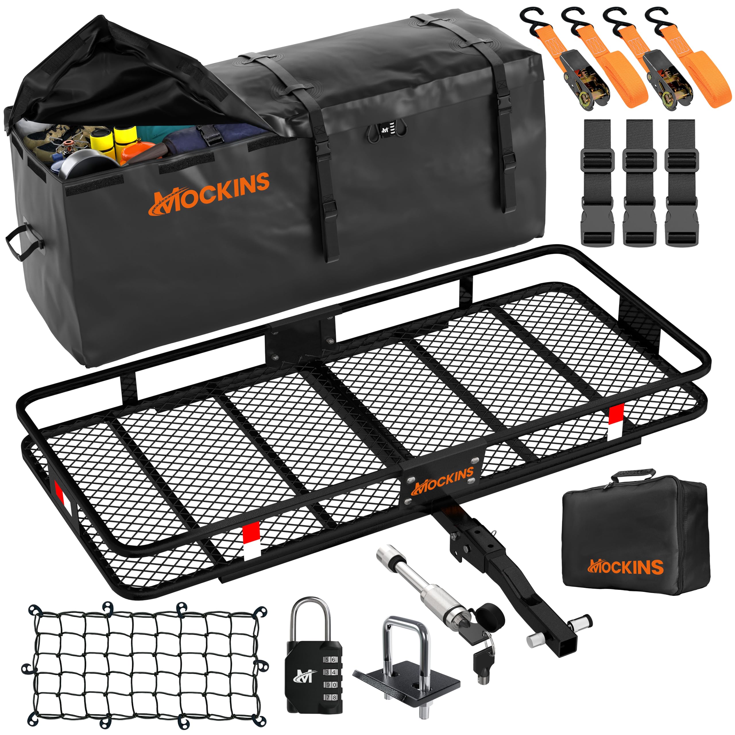 Mua Mockins 60x20x6 Folding Cargo Carrier Hitch Mount Steel Rack 500lb ...