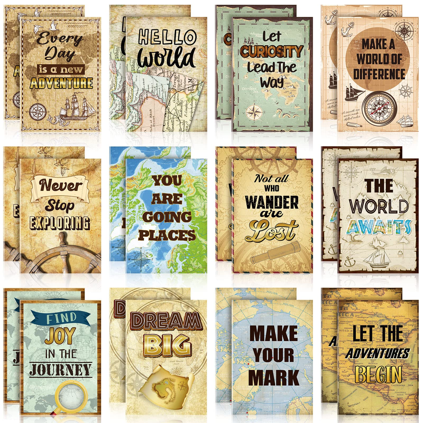 24 Pcs Travel The Map Notepad Travel Inspirational Gifts Notepads Mini ...