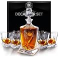 Amazon.com: Whiskey Decanter Set for Men with 4 Drinking Glasses for ...