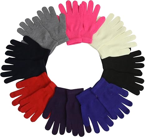 ToBeInStyle Women's Pack of 6 Assorted Polyester Magic Gloves - One ...