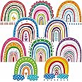Amazon.com: 60 PCS Rainbow Cutouts, 10 Designs Colorful Bulletin Board ...