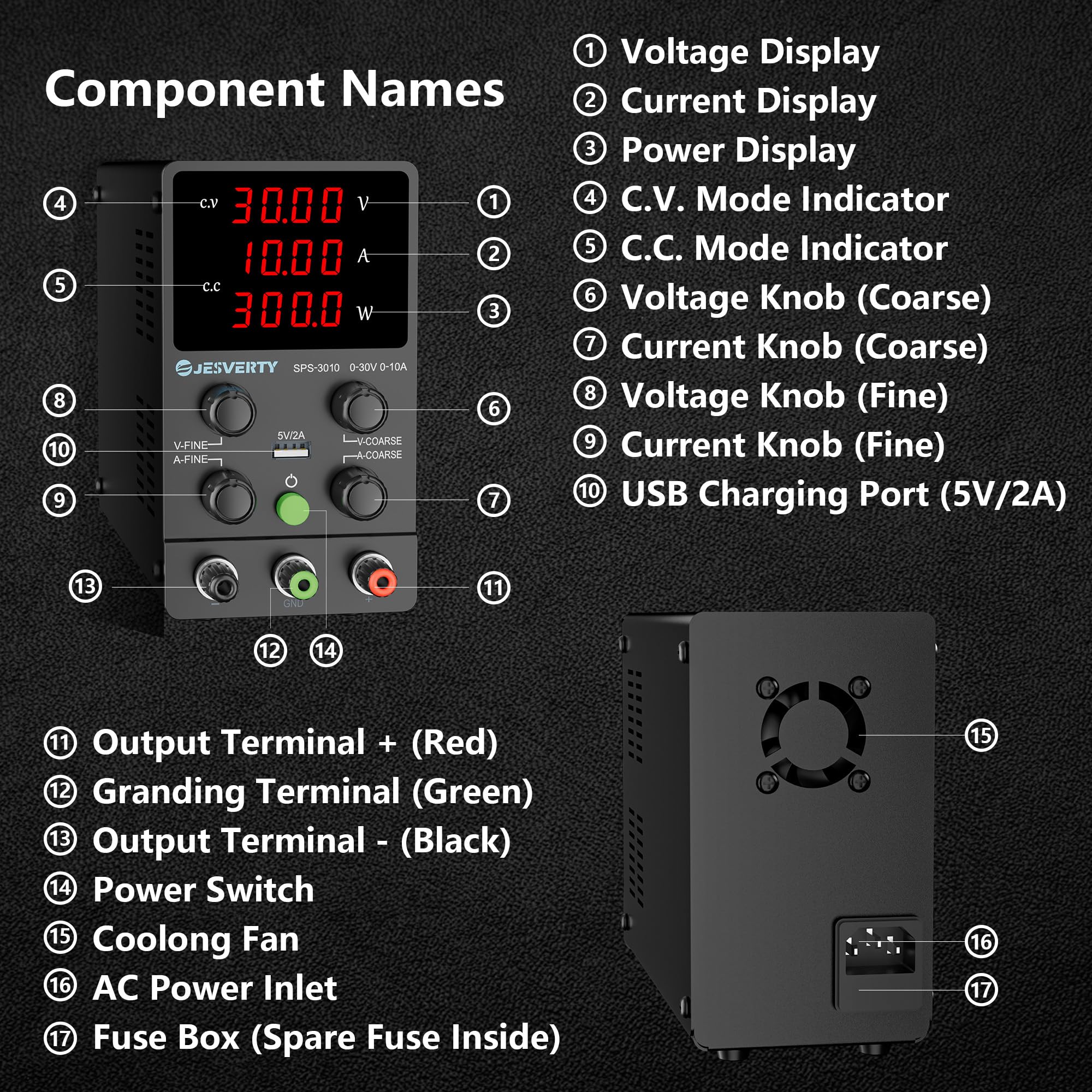 Mua DC Power Supply Variable, 0-30V 0-10A Adjustable Switching DC ...