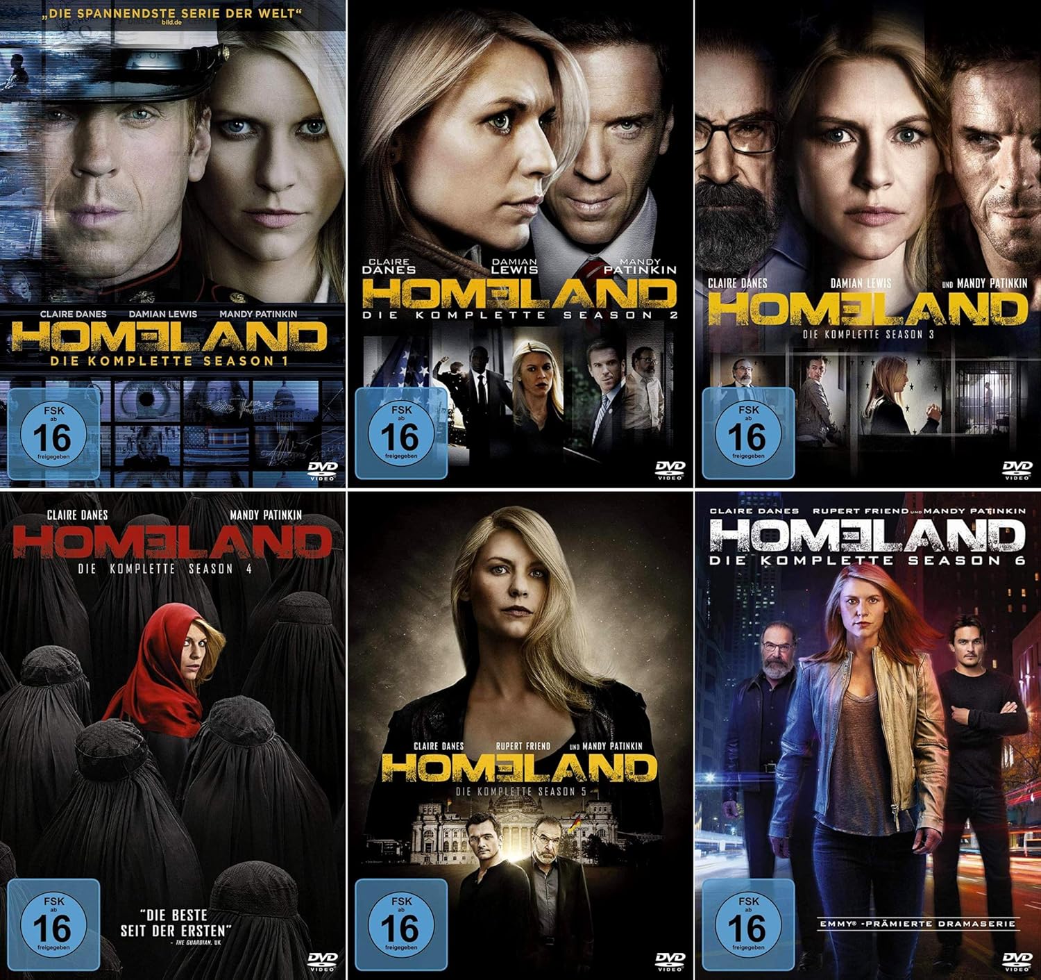 Homeland Staffel 1-6 (1+2+3+4+5+6) [DVD Set]: Amazon.de: Claire Danes ...