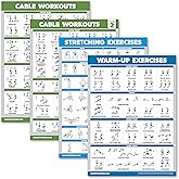 Amazon.com: 4 Pack - Cable Machine Workout Posters Volume 1 & 2 ...