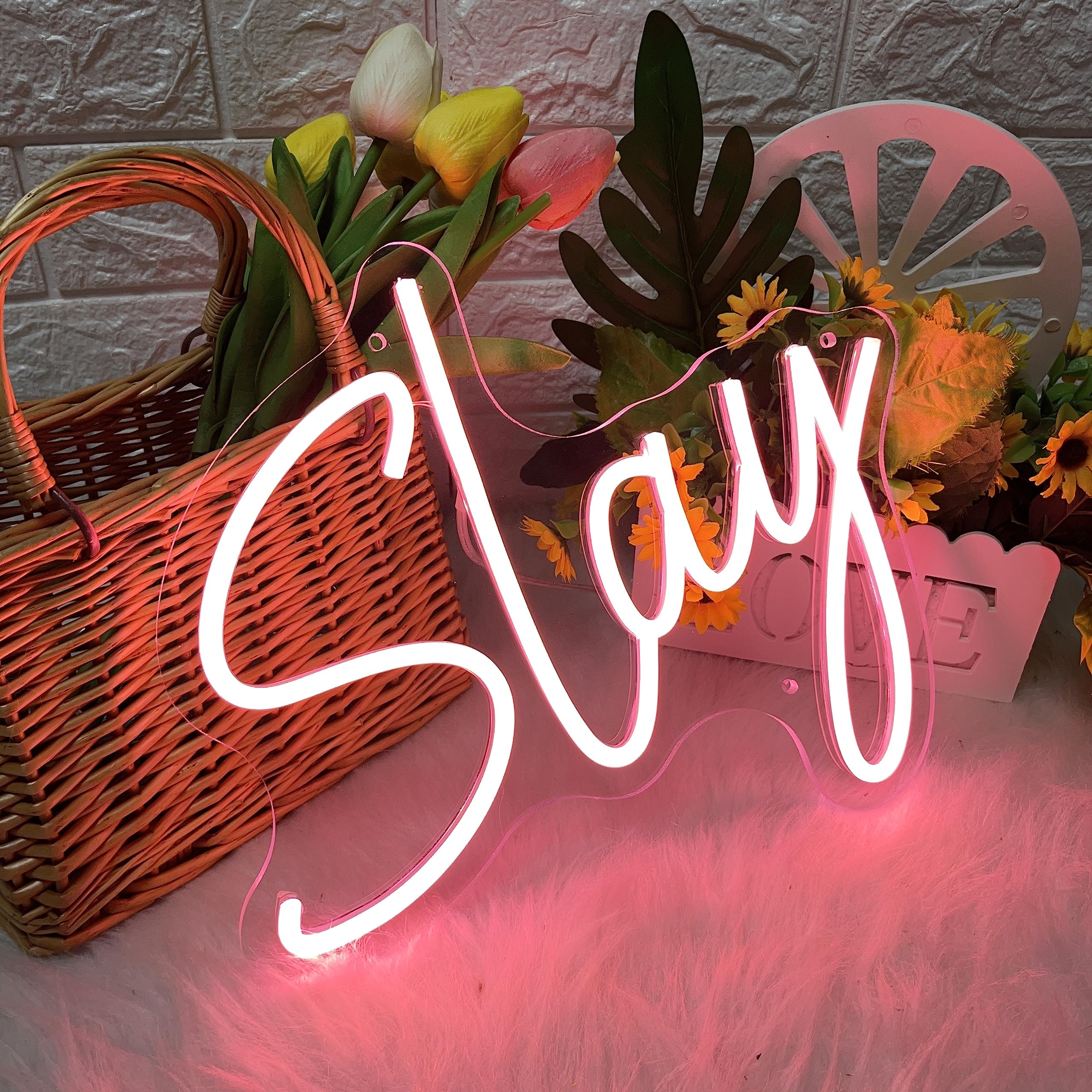 Slay Neon Sign Light Pink Game Room Neon Sign For Girls Bedroom Wall ...