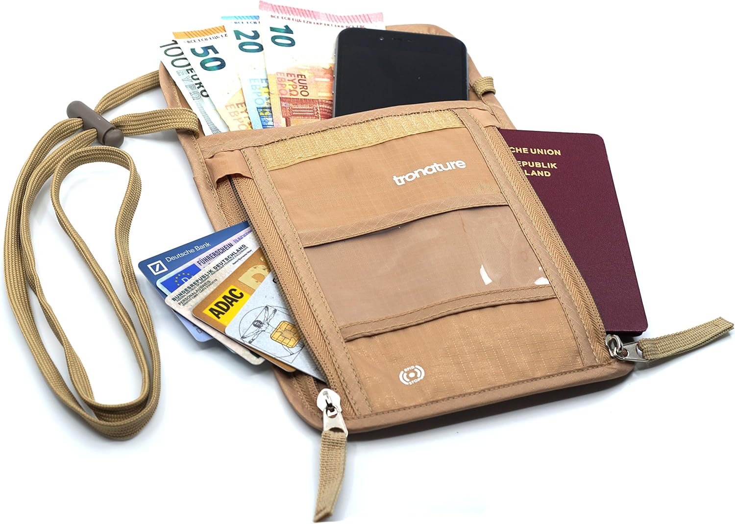 Tronature Chest Pocket with RFID Protection Beige - Men & Women Travel ...