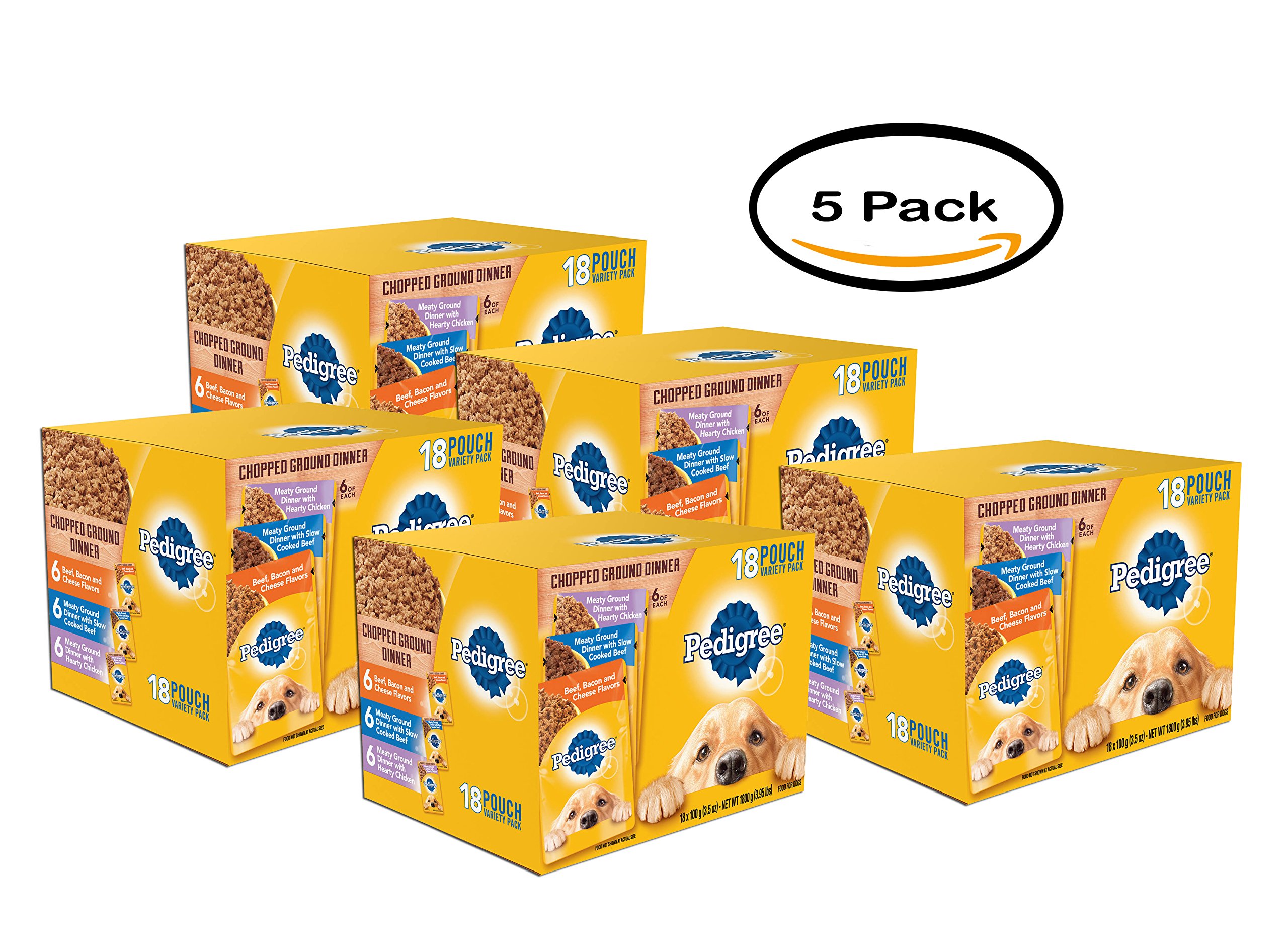 Buy Pedigree Pack of 5 Chopped Ground Dinner Variety Pack with Chicken ...