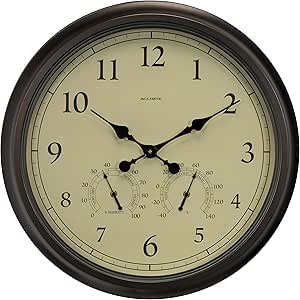 Amazon.com: AcuRite 24-inch Weathered Wall Clock with Thermometer and ...