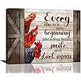 Amazon.com: Farmhouse Rooster Canvas Wall Art Rustic Chock Chicken ...