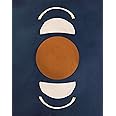 Amazon.com: Abstract Navy Blue Moon Phases Wall Art. 11x14 UNFRAMED ...